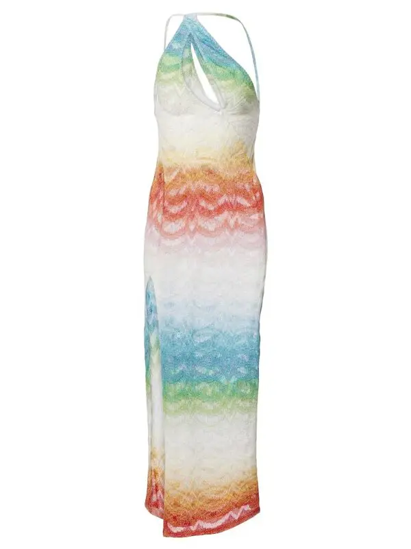 Missoni Asymmetric Lamé Maxi Dress - Multicoloured