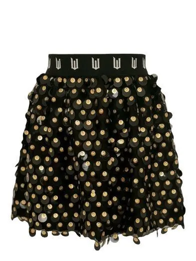 LOLA + THE BOYS Sequin Embellished Skirt - Black