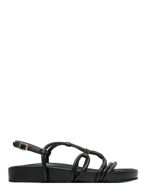 ALTA Flora Strappy Leather Sandals - Black