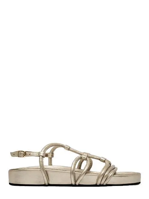 ALTA Flora Strappy Leather Sandals - Gold