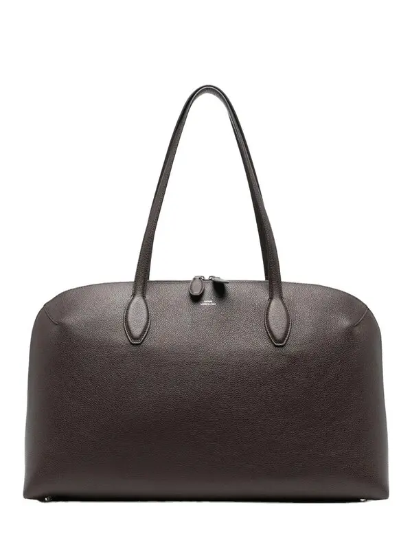 TOTEME Grained Leather Tote Bag - Brown