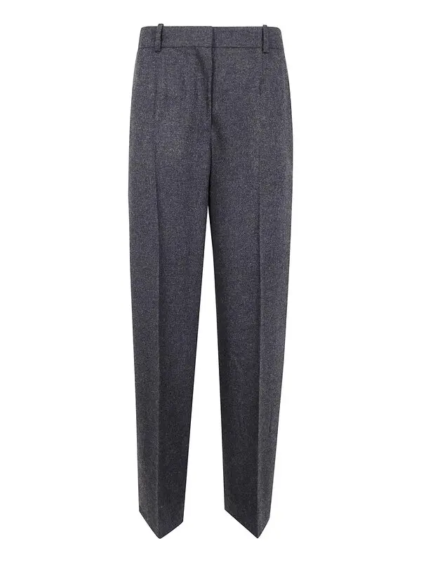 TOTEME Wide Leg Flannel Trousers - Gray