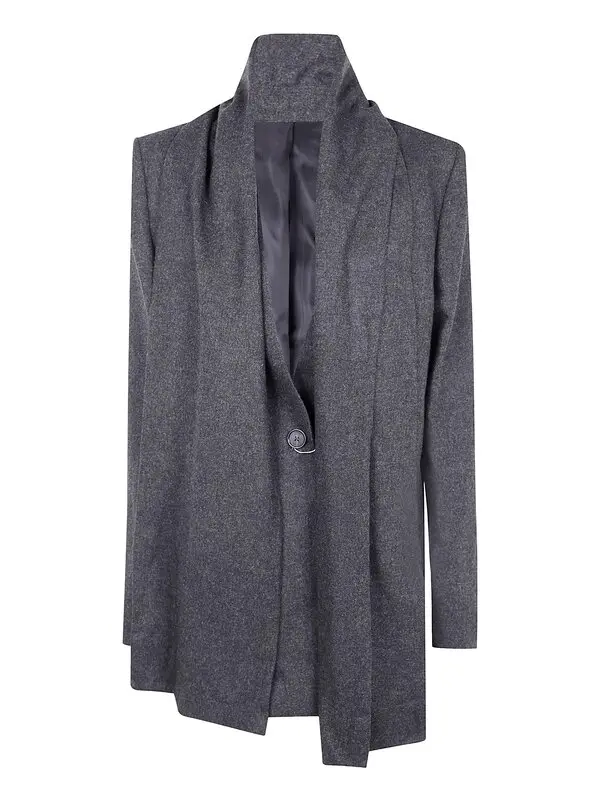 TOTEME Viscose Wool Scarf Blazer - Gray