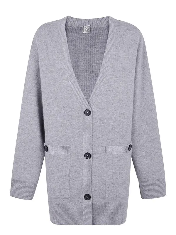 TOTEME Cashmere Merinos Longline Cardigan - Gray