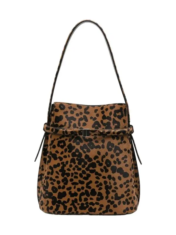 TOTEME Belted Poly Hairy Bucket Bag - Brown