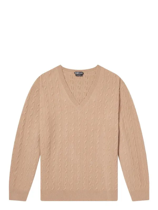 TOM FORD Cable-knit Wool Sweater - Brown