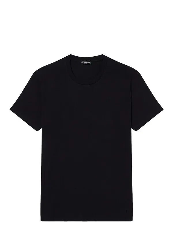 TOM FORD Pointelle-knit Cotton T-shirt - Black