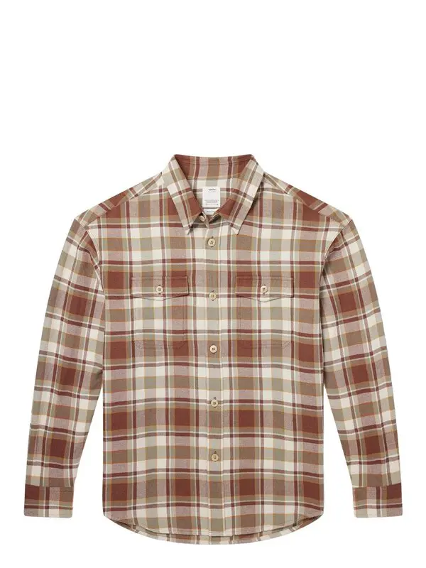 Visvim Lumber Checked Wool And Linen-blend Twill Shirt - Brown