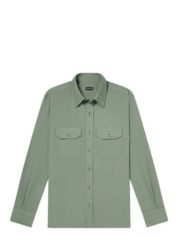 TOM FORD Cotton And Silk-blend Shirt - Green