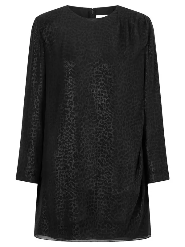 Veronica De Piante Pia Metallic Leopard-print Mini Dress - Black