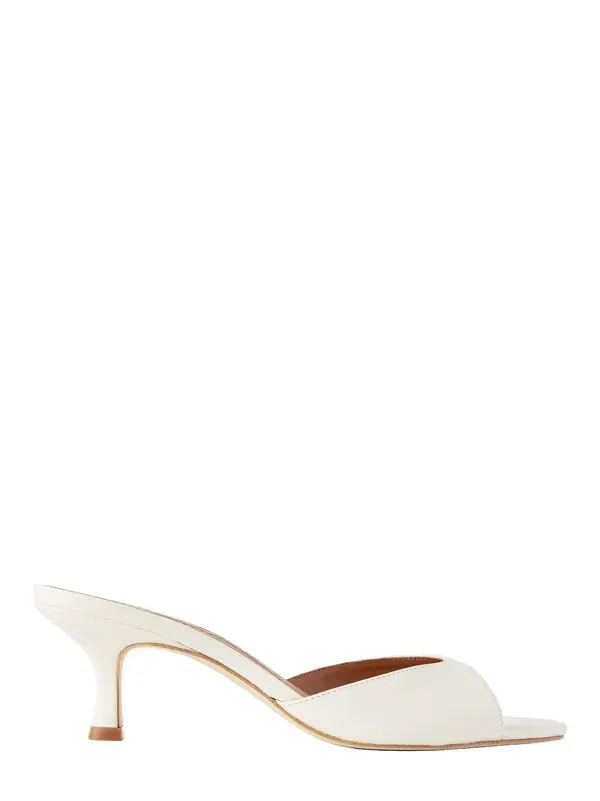 Staud Brigitte Leather Mules - White
