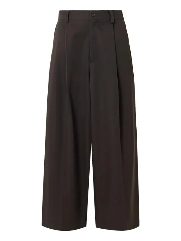 SSSTEIN Pleated Wool-twill Wide-leg Pants - Brown