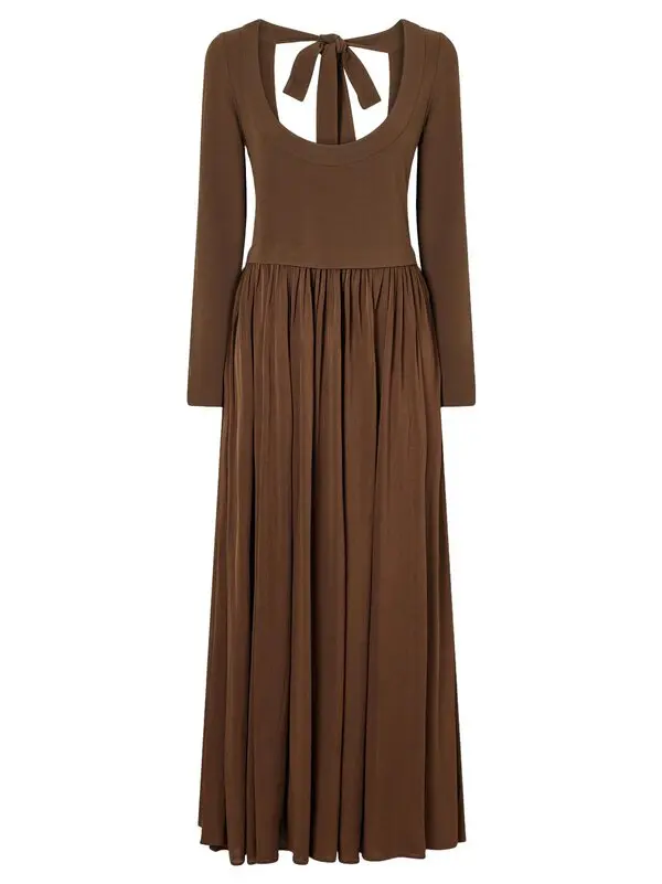 Polo Ralph Lauren Stretch-jersey Maxi Dress - Brown