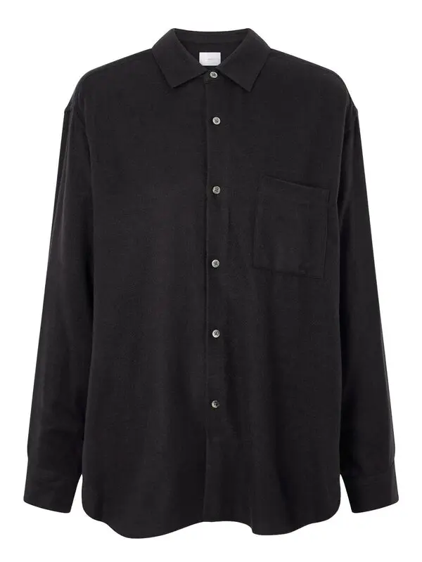 SSSTEIN Oversized Silk-blend Flannel Shirt - Black