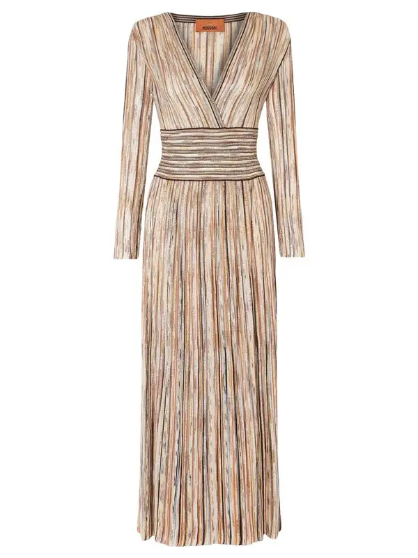Missoni Sequin-embellished Striped Crochet-knit Midi Dress - Brown
