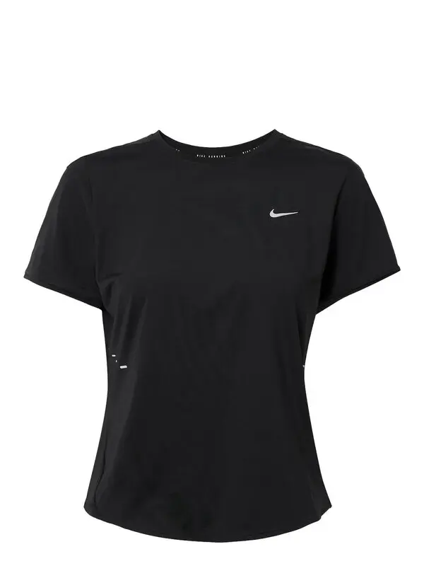 Nike Swift Mesh-trimmed Dri-fit T-shirt - Black