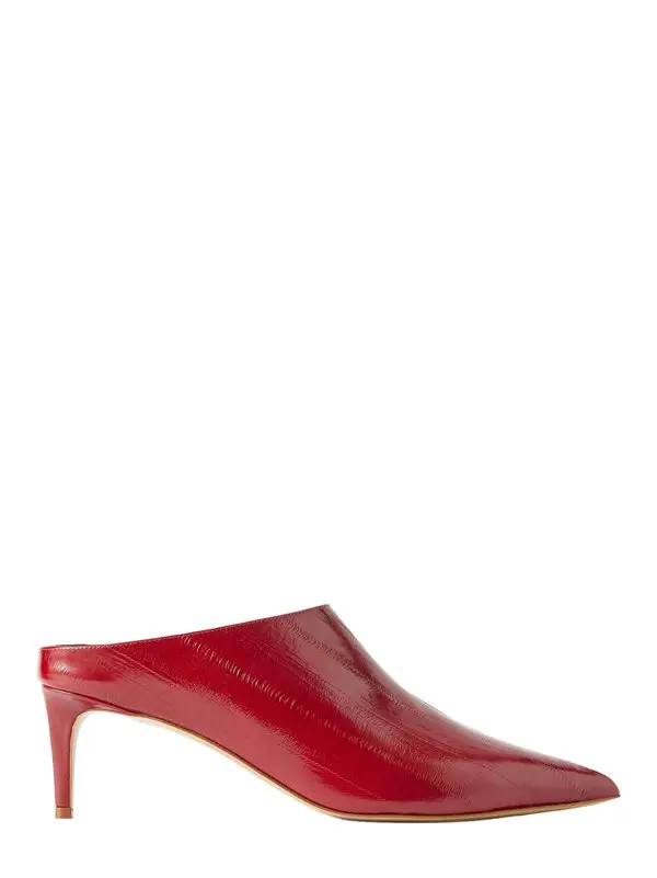 Le Monde Beryl Lou Patent-leather Mules - Red