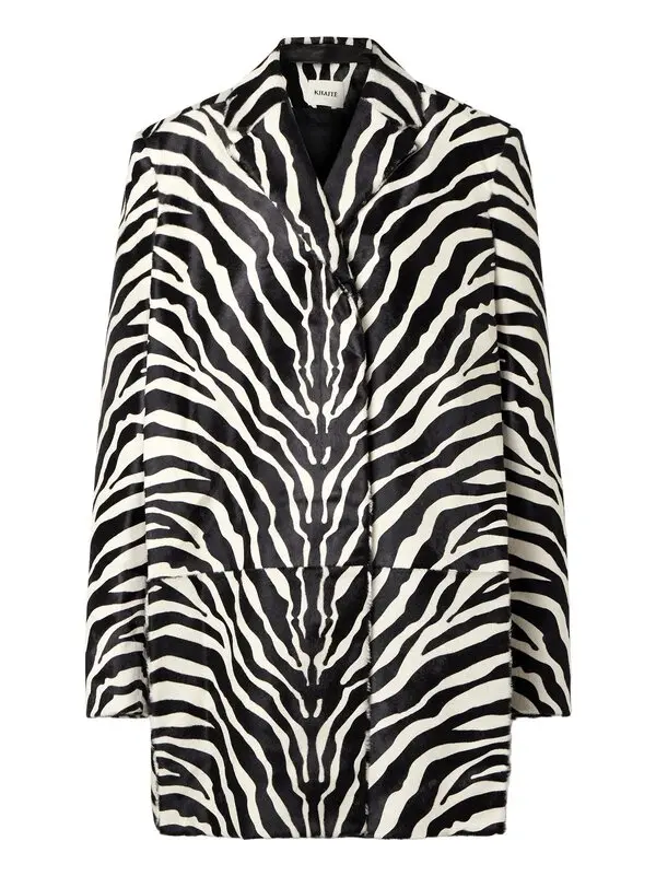 Khaite Lorel Zebra-print Calf Hair Coat - Animal Print