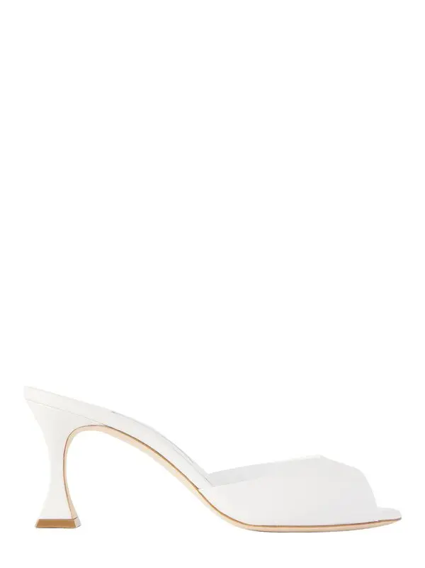 Manolo Blahnik Jadarona 70 Leather Mules - White