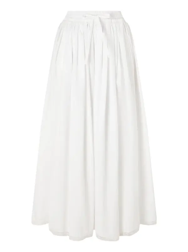 Dolce & Gabbana Pleated Cotton-blend Maxi Skirt - White