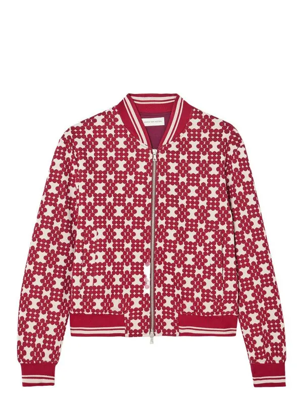 Dries Van Noten Jacquard-knit Track Jacket - Red
