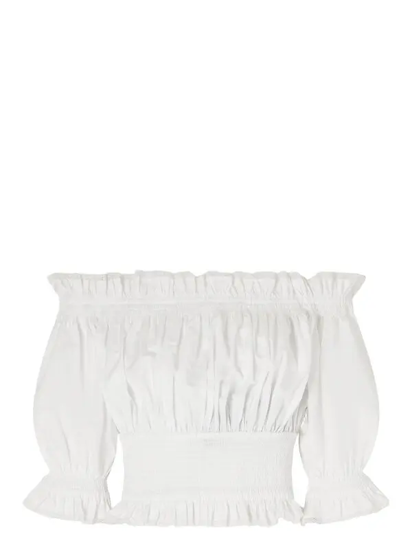 Dolce & Gabbana Off-the-shoulder Cotton-blend Top - White