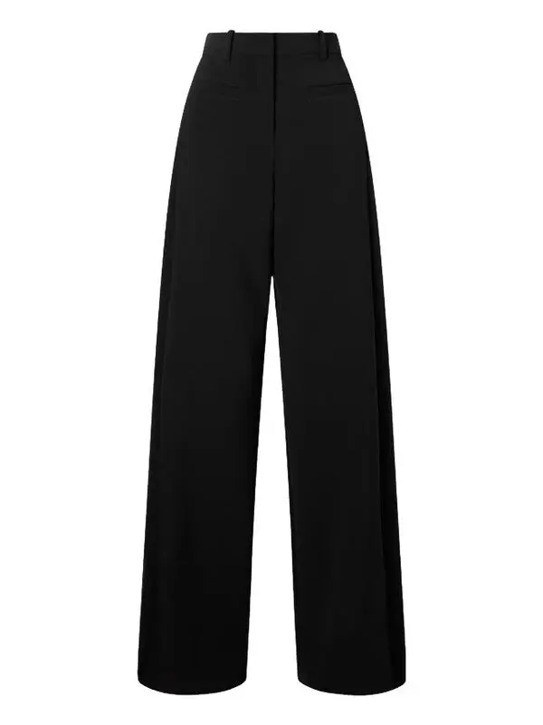 COURREGES Heritage Crepe Wide-leg Pants - Black