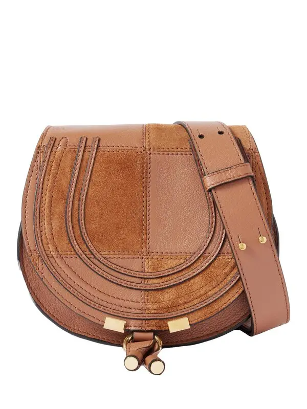Chloé Marcie Patchwork Shoulder Bag - Brown