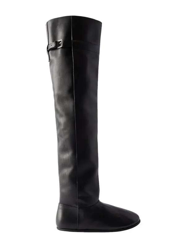 CHRISTEN Santiago Leather Knee Boots - Black