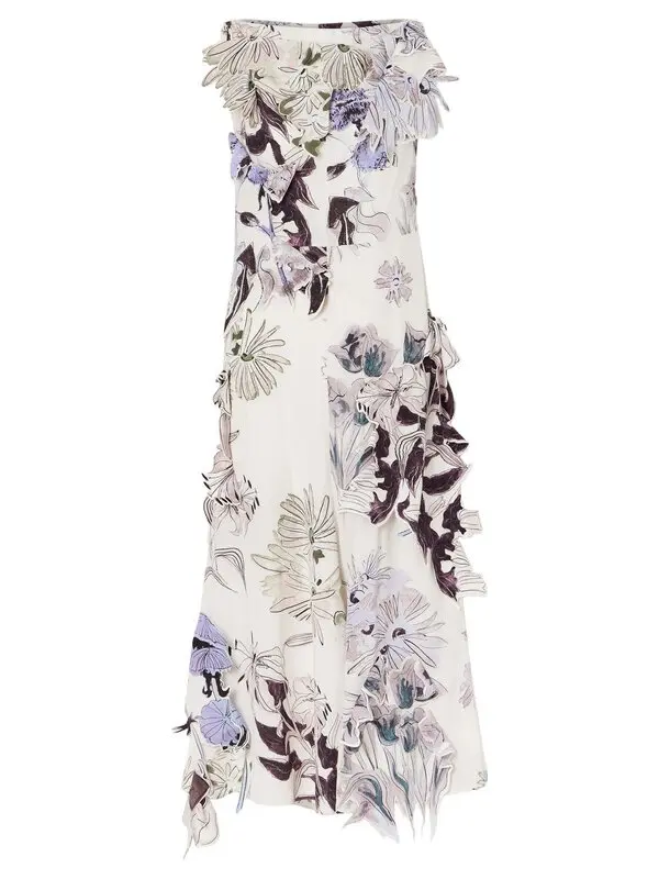 Altuzarra Carrol Floral-print Silk-crepe Midi Dress - Neutrals