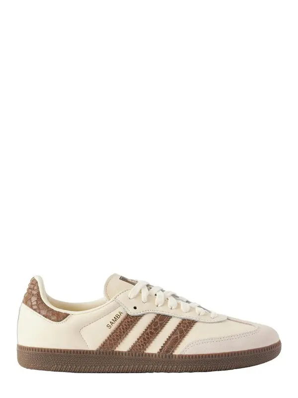 ADIDAS ORIGINALS Samba Og Suede-trimmed Leather Sneakers - Neutrals