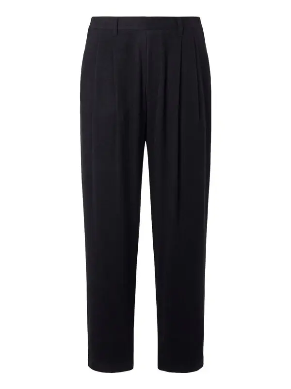 SSSTEIN Straight-leg Silk-blend Flannel Trousers - Black