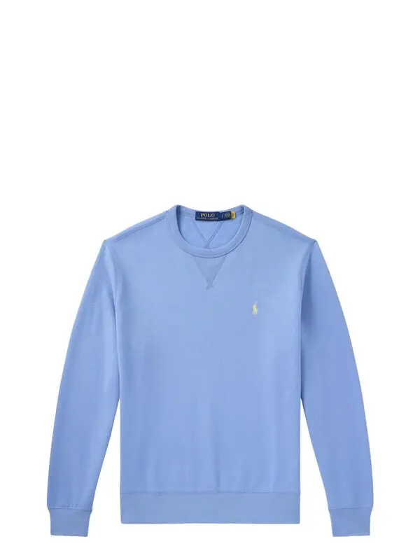 Polo Ralph Lauren Logo-embroidered Cotton-blend Jersey Sweatshirt - Blue
