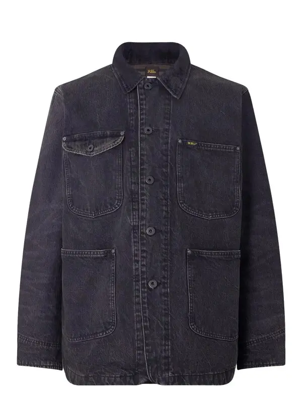 Ralph Lauren Corduroy-trimmed Denim Chore Jacket - Black