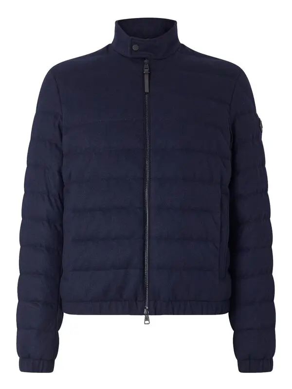 Moncler Luray Slim-fit Leather-trimmed Quilted Jersey Down Jacket - Blue