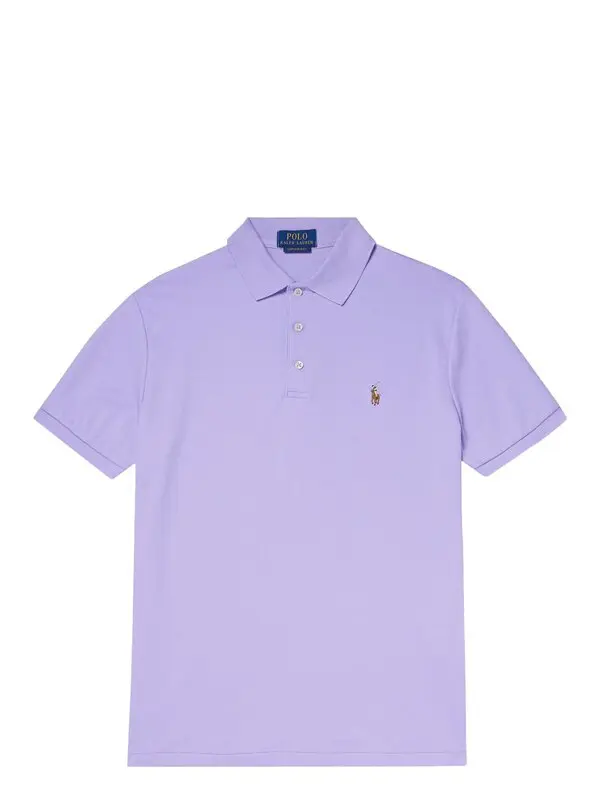 Polo Ralph Lauren Logo-embroidered Cotton-piqué Polo Shirt - Purple