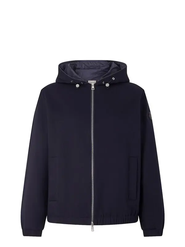 Moncler Cotton-blend Jersey Zip-up Hoodie - Blue