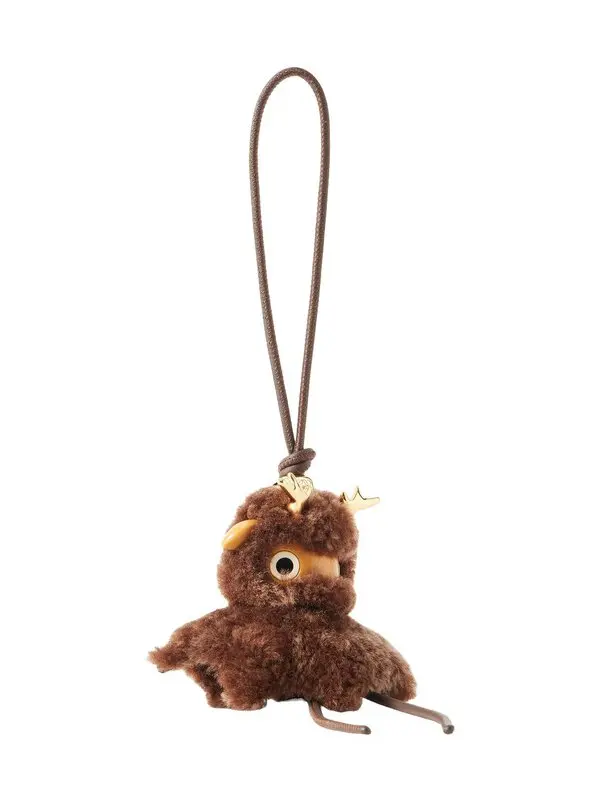 Loewe Deer Puzz Shearling Bag Charm - Brown