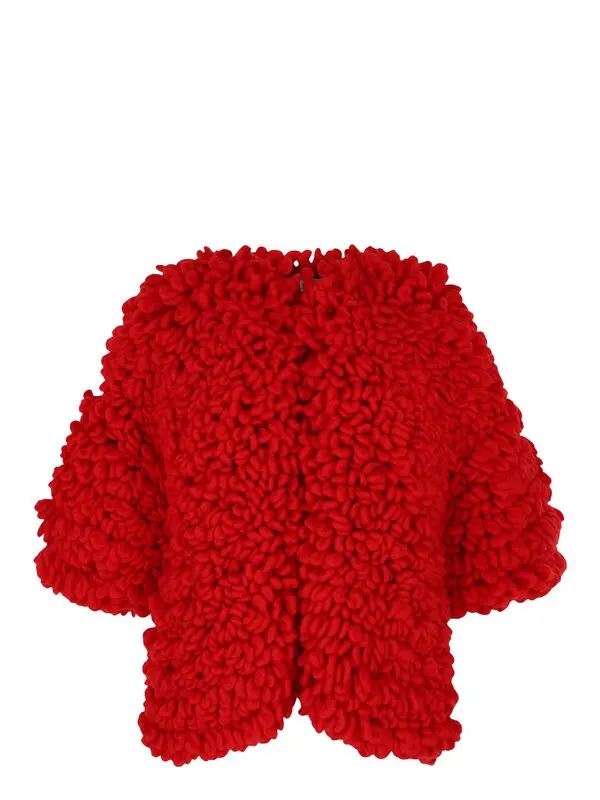 Gucci Chunky Chenille Yarn Jacket - Red