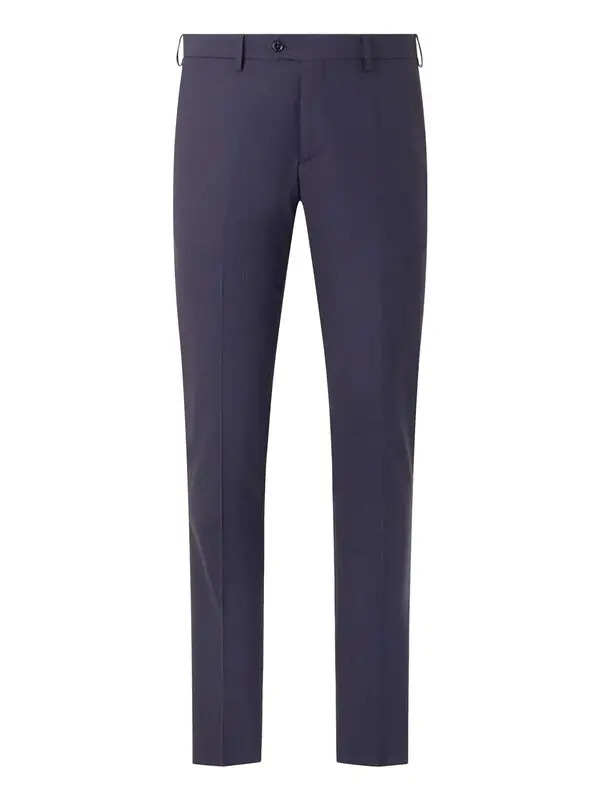 LARDINI Slim-fit Straight-leg Virgin Wool-blend Trousers - Navy