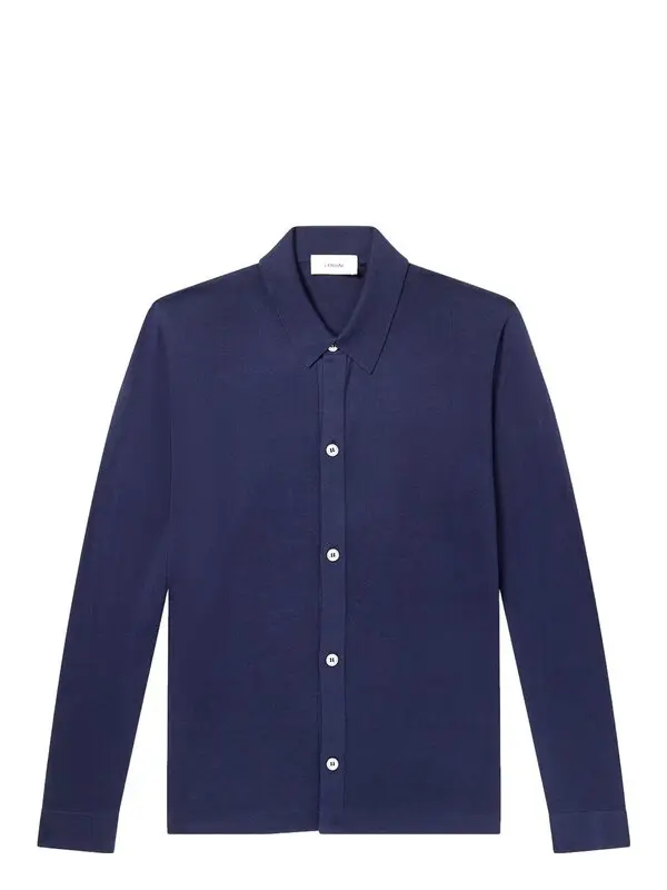 LARDINI Silk Shirt - Blue