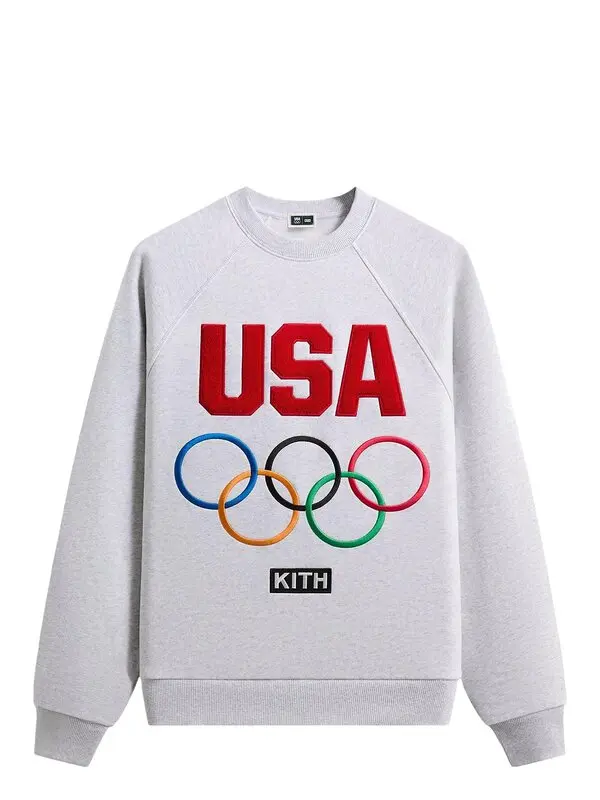 Kith For Team Usa Raglan Nelson Crewneck - Grey
