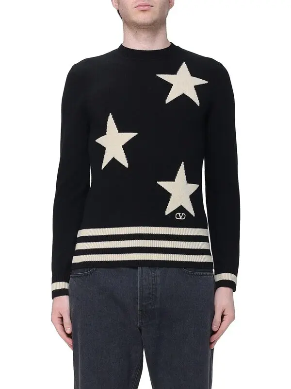 Valentino Garavani Sweater With Star Motif - Black