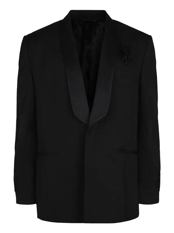 Givenchy Wool Jacket With Satin Shawl Lapel - Black