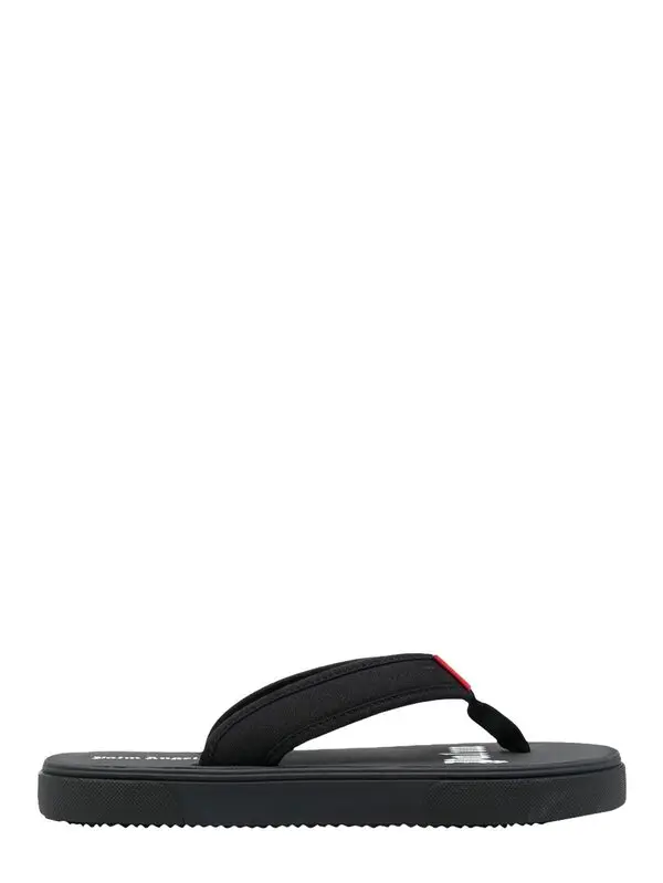 Palm Angels Logo Tag Flip Flops - Black