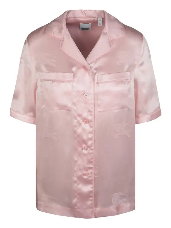 Burberry Ekd Jacquard Silk Shirt - Pink