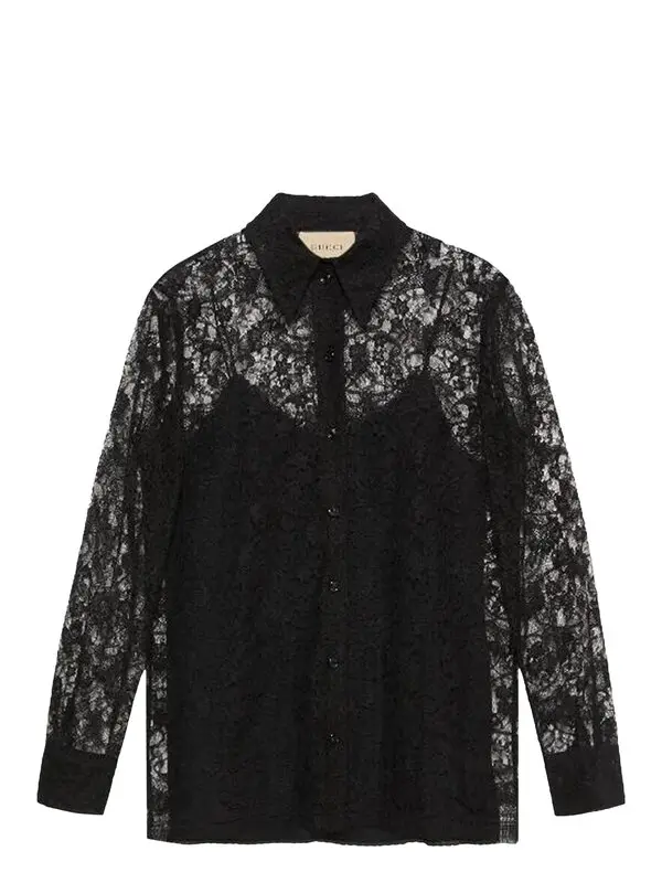 Gucci Lace Long-sleeve Shirt - Black