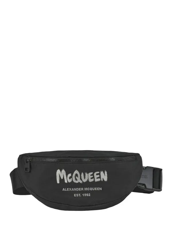 Alexander McQueen Graffiti Logo Belt Bag - Black