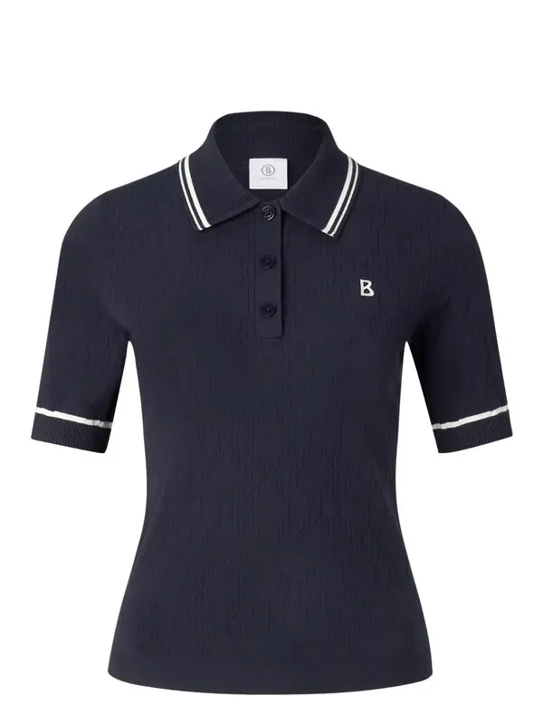 Bogner Knitted Polo Shirt - Navy Blue