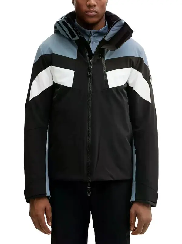 EA7 Colour-block Hooded Ski Jacket - Black